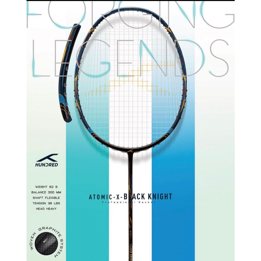 Original Hundred Atomic-X Black Knight Badminton Racket | Shopee ...