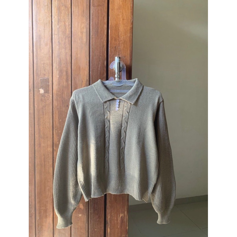 Collared Knit Top Sweater | Shopee Philippines