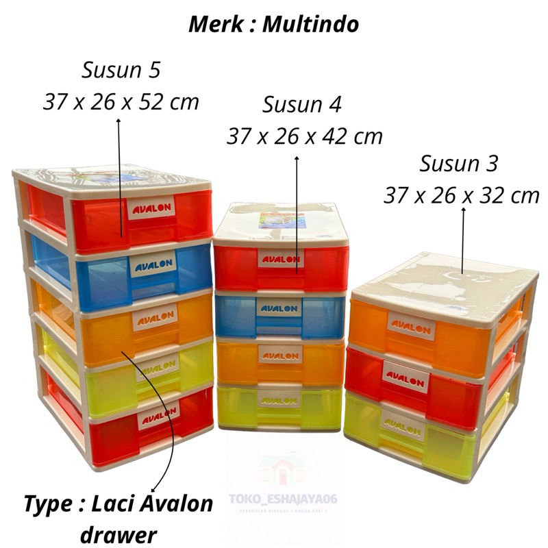 Multindo - Avalon A4 Container Drawer Stacking 3 4 5 / Avalon Drawer ...