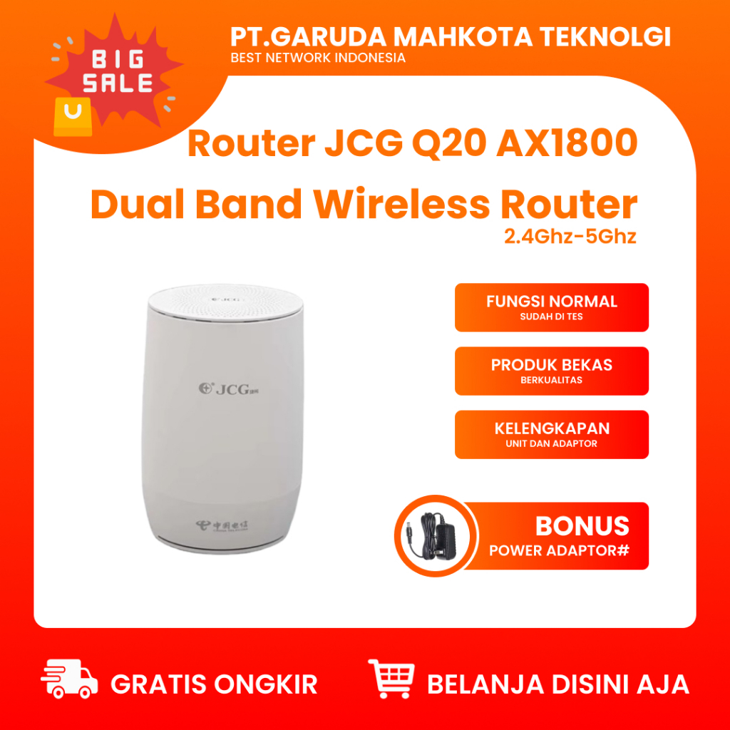 Used JCG Q20 AX1800 Dual Band Wireless WiFi Router Original Bonus Adapter | Shopee Philippines