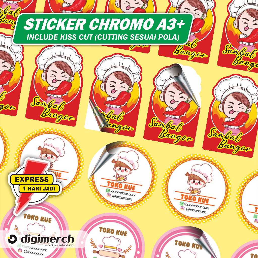 CHROMO A3+ LABEL STICKER / CUSTOM FOOD LABEL PACKAGING STICKER CUTTING ...
