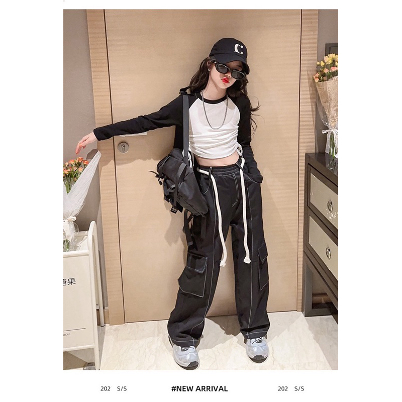 GIRLS' DRAWSTRING CARGO SET SIZE 120-140 IMPORT PREMIUM - JUNIOR GIRLS ...
