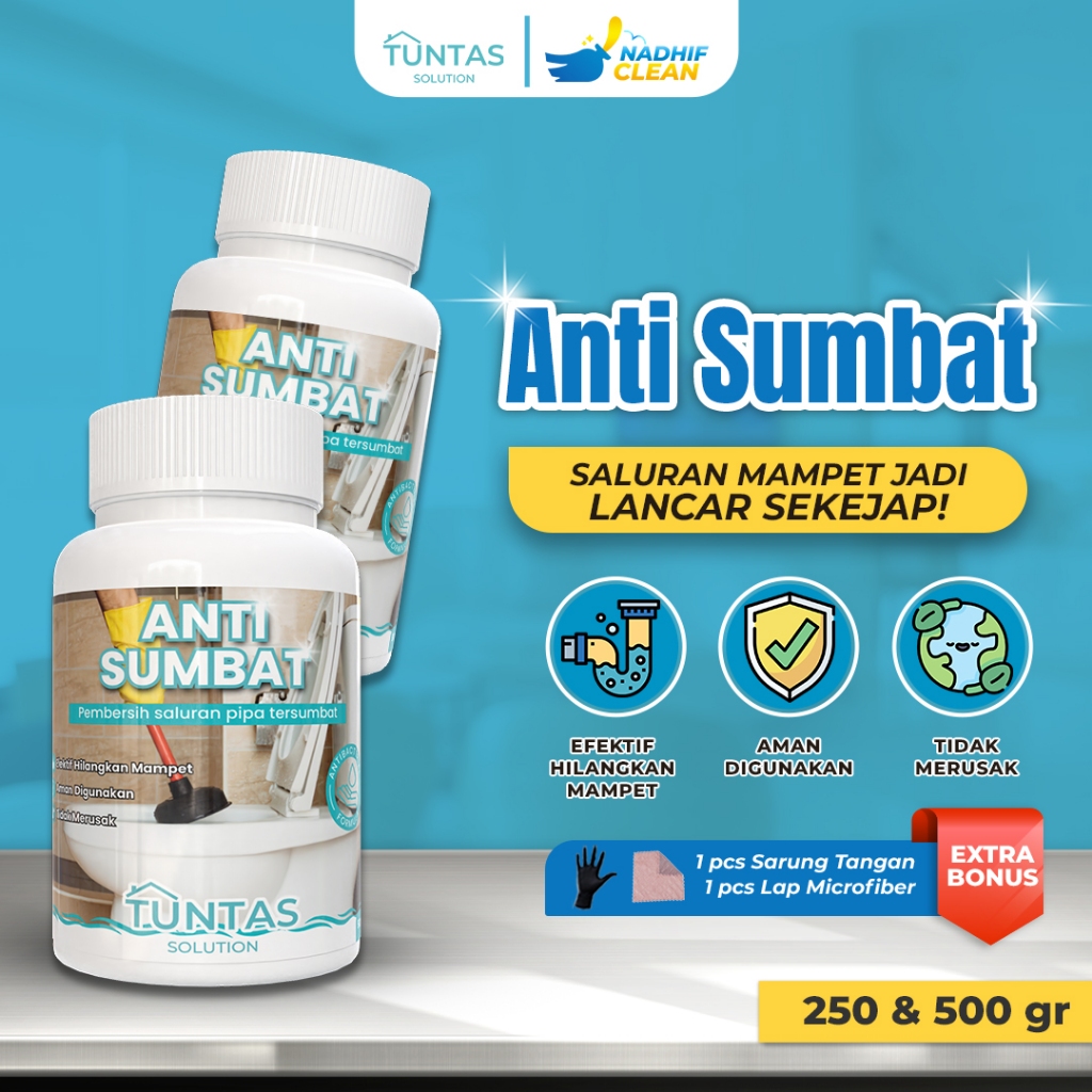 Tuntas Effective Anti-Clog Powder for Clogged Drains in Toilet Sinks ...