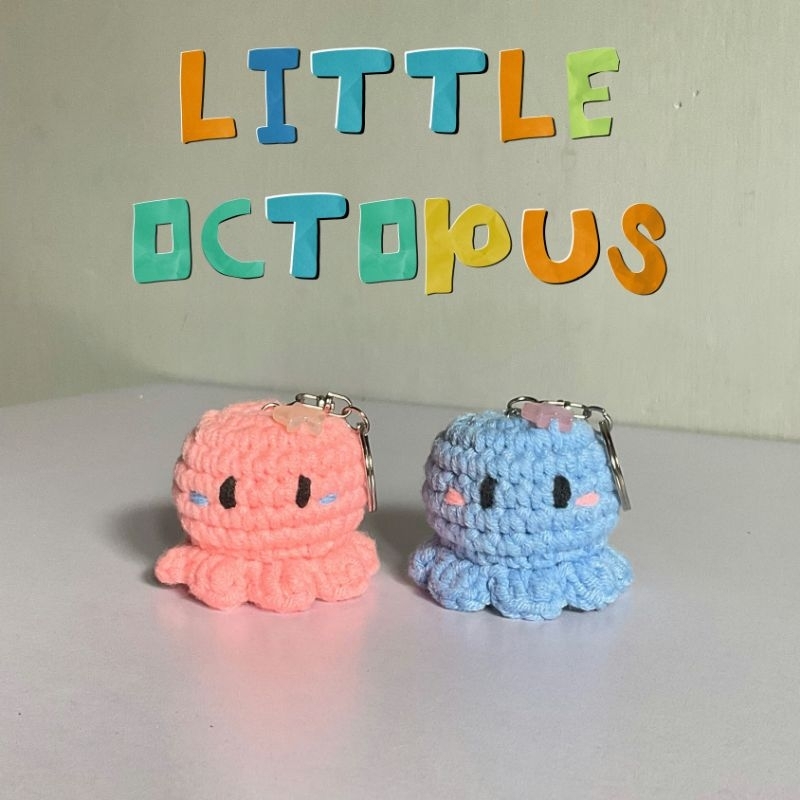 GANTUNGAN Little Octopus Keychain - Couple Keychain - Octopus Crochet ...