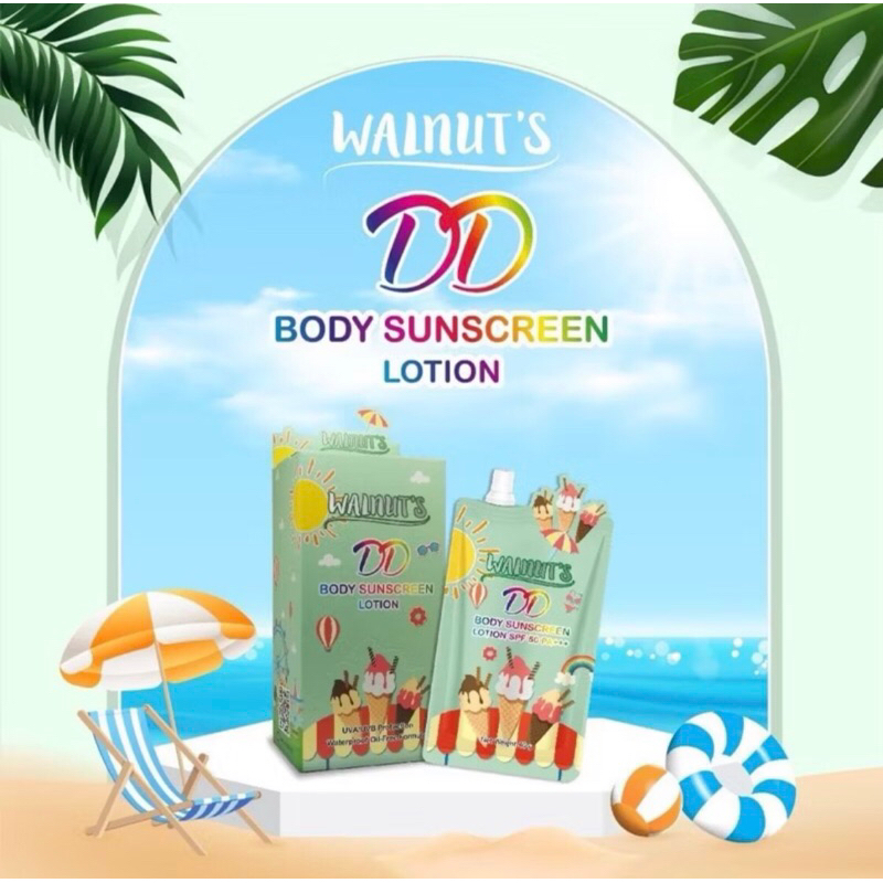 Walnuts DD Body Sunscreen Lotion SPF 50++ Sachet 40gr | Shopee Philippines