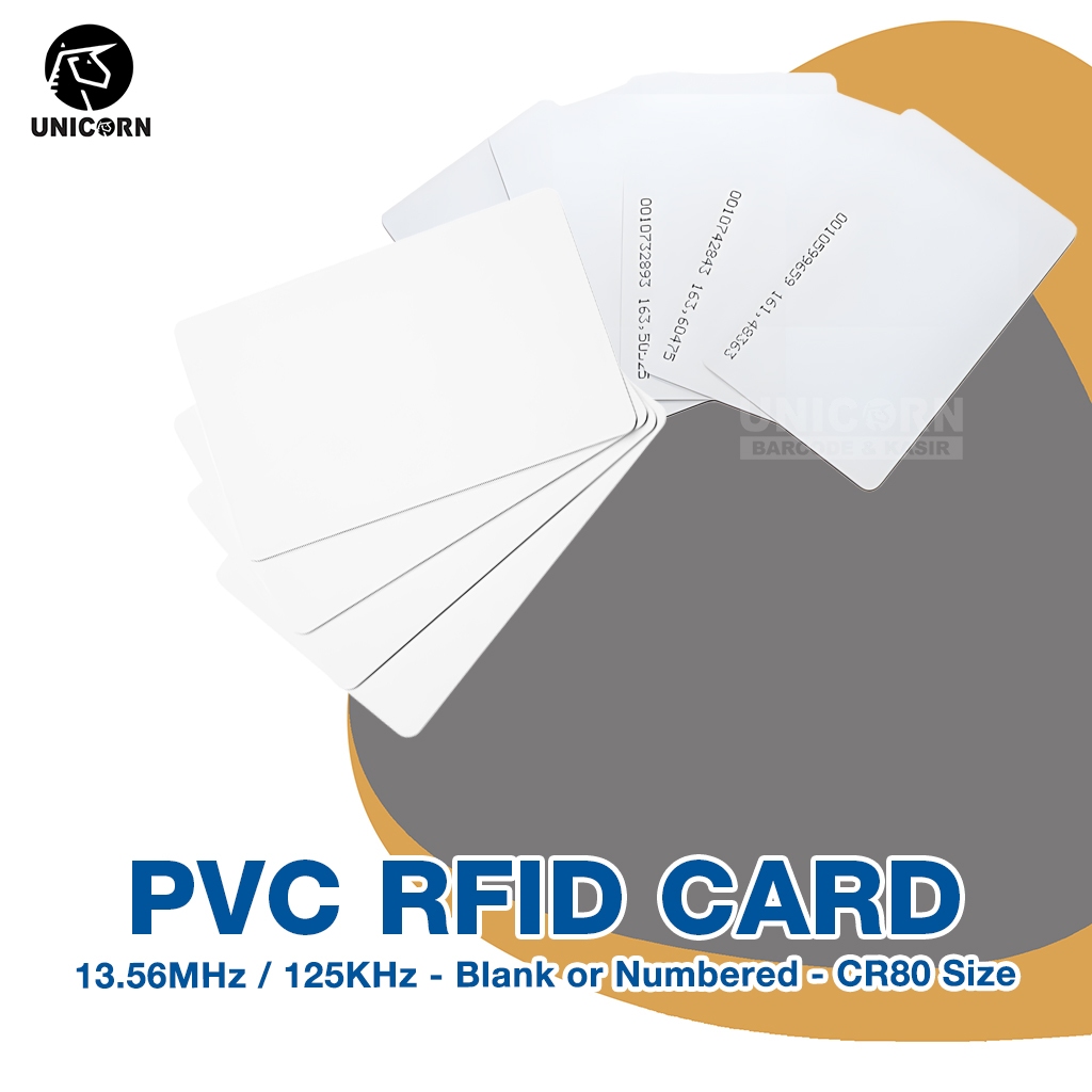 MESIN PUTIH White PVC RFID Card CR80 CR-80 Mifare Proximity Attendance ...