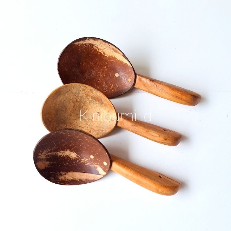 Coconut Shell Rice Ladle Multipurpose Vegetable Rice Spoon Wooden Shell ...