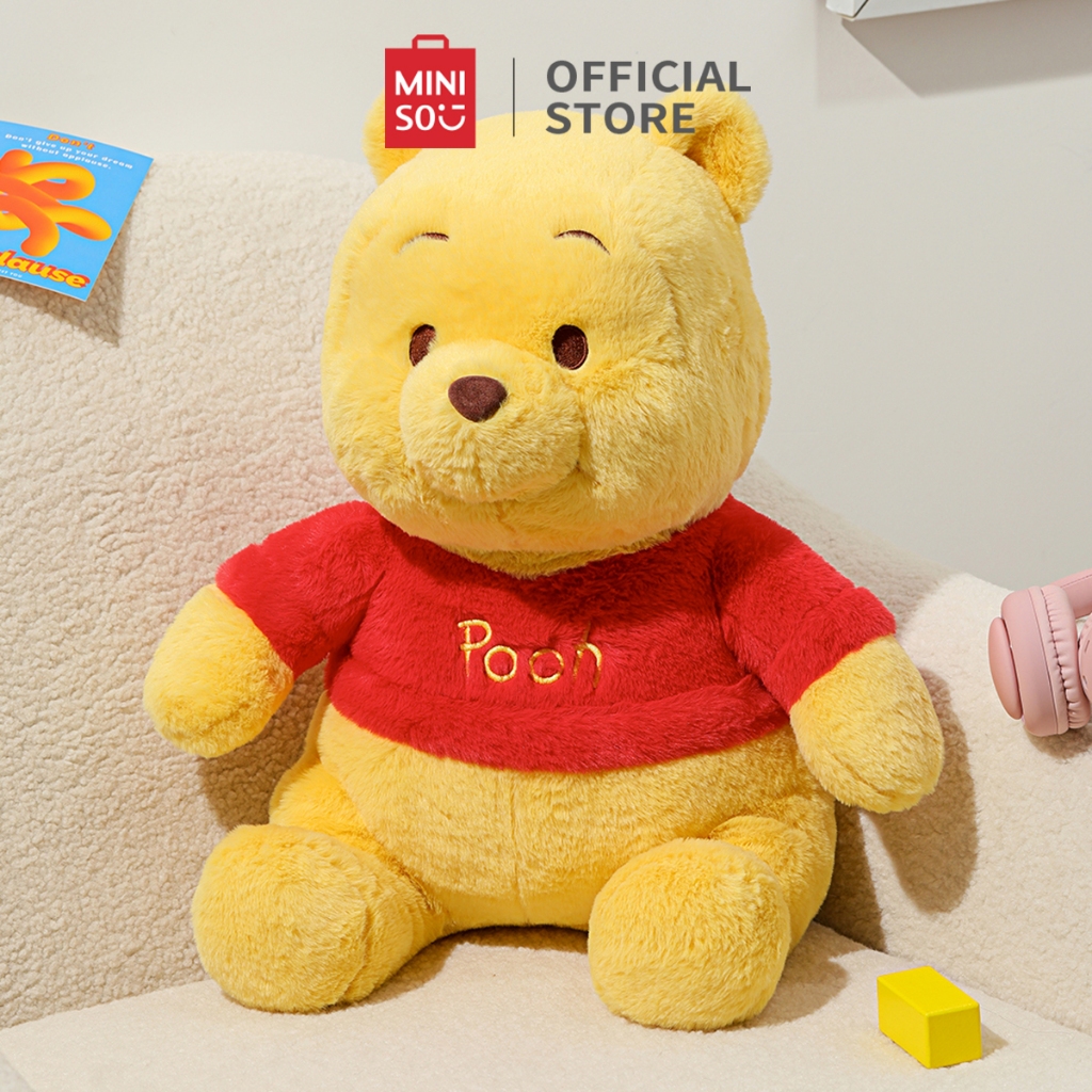 MERAH MINISO x Disney Winnie the Pooh Plush Doll Sitting Cute Bear Doll ...