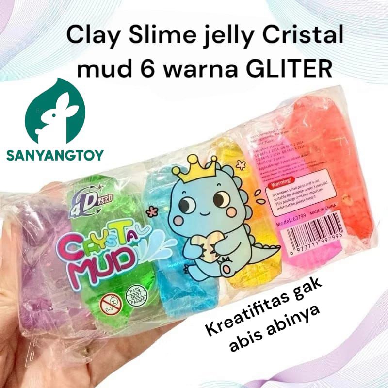 Children's Toys Clay Slime Cristal Mud Contains 6 pcs Slime Glitter ...