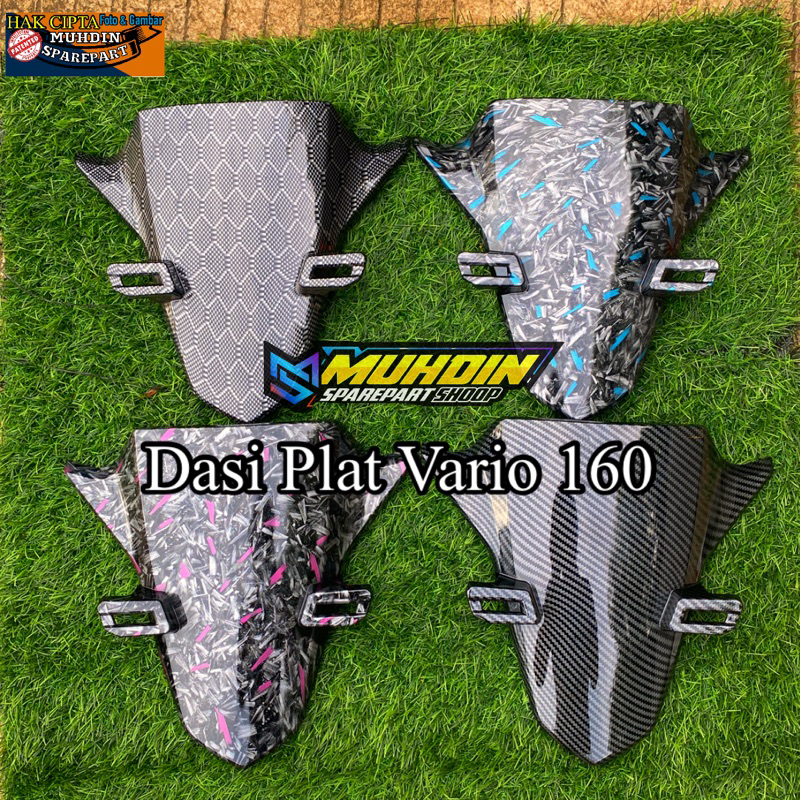 Number Plate Tie cover Front top Vario 160 K2S Carbon dipped wtp Forged ...