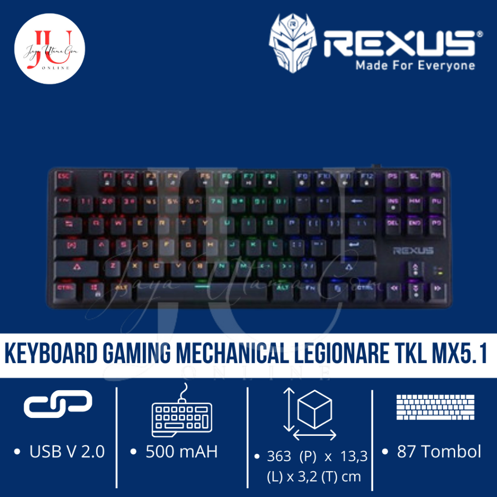 Rexus Mechanical Gaming Keyboard Legionare TKL MX5.1 Rainbow Content ...