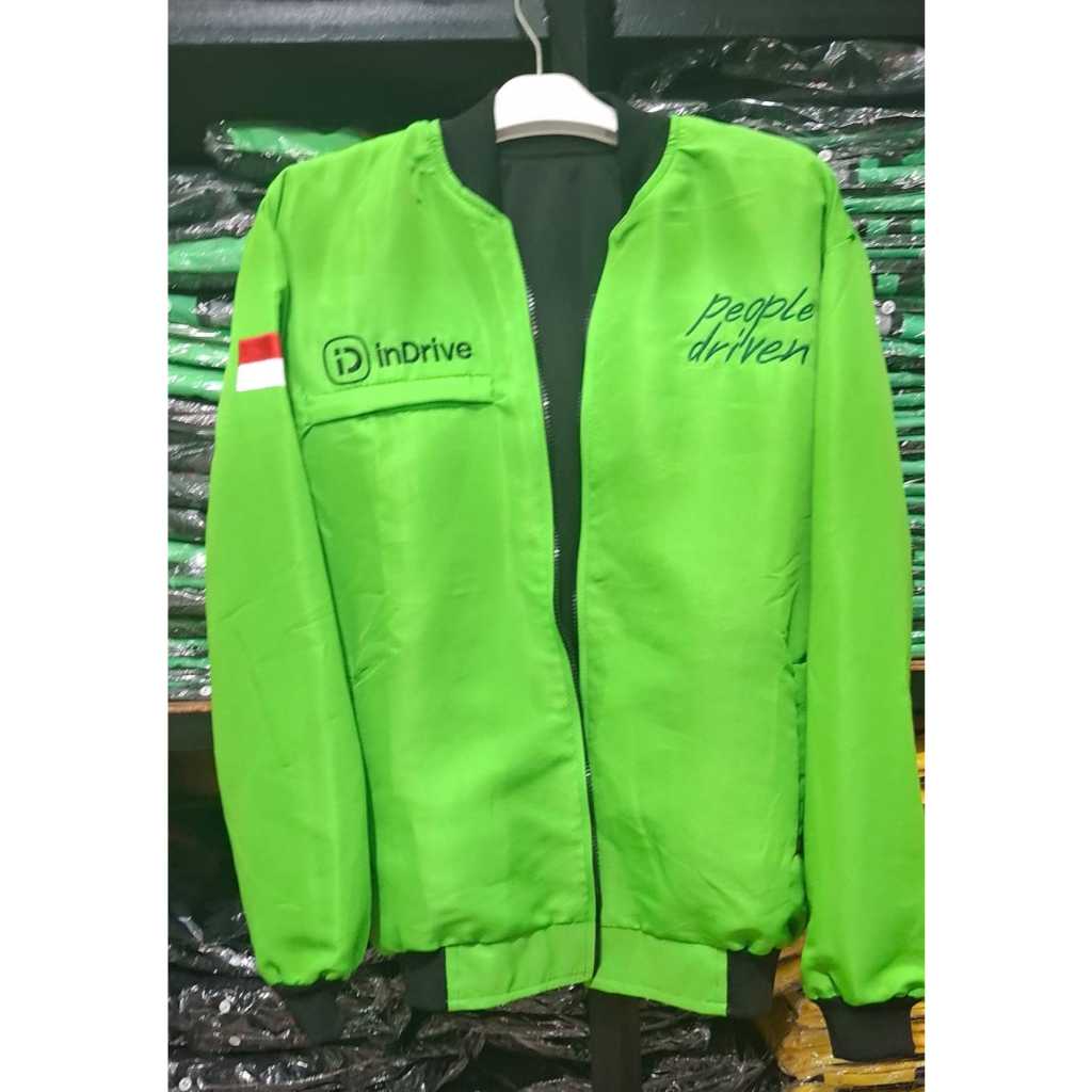 HITAM Indrive BOMBER JACKET ORI VS PLAIN BLACK RETURNABLE REAL PICT ...