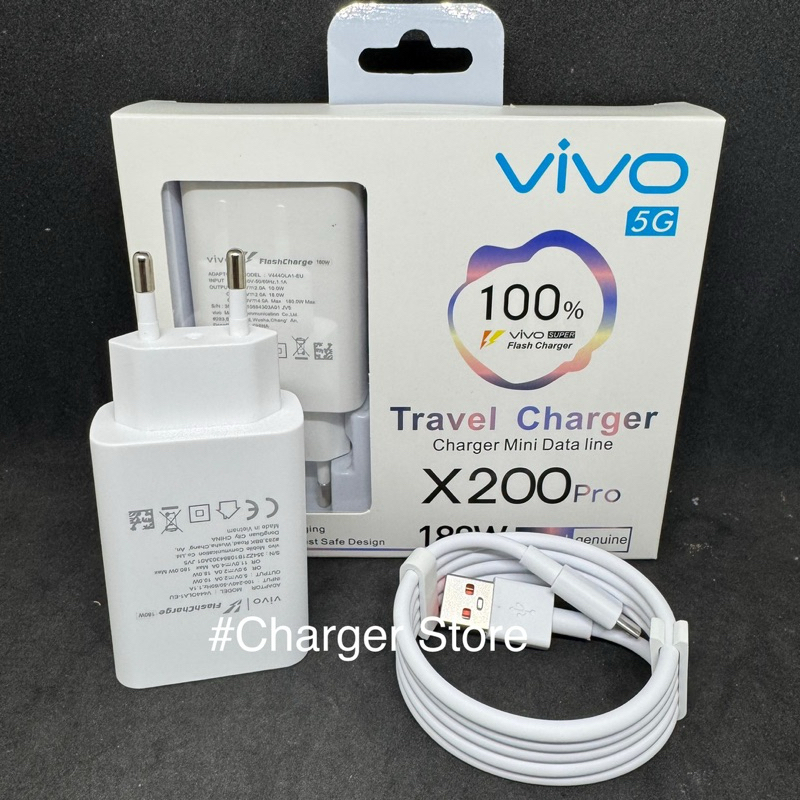 Vivo 180W Fast Charging Flash Charger Micro USB Charger - Type C X200 ...
