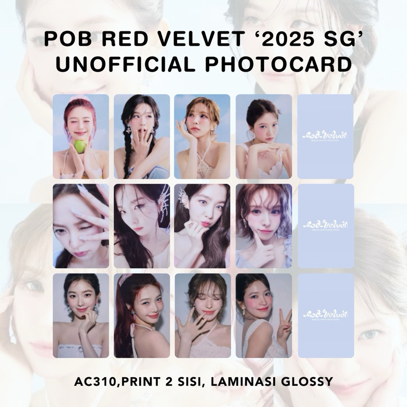Pob RED VELVET '2025 SEASONS GREETINGS' Unofficial Photocard Irene Joy ...
