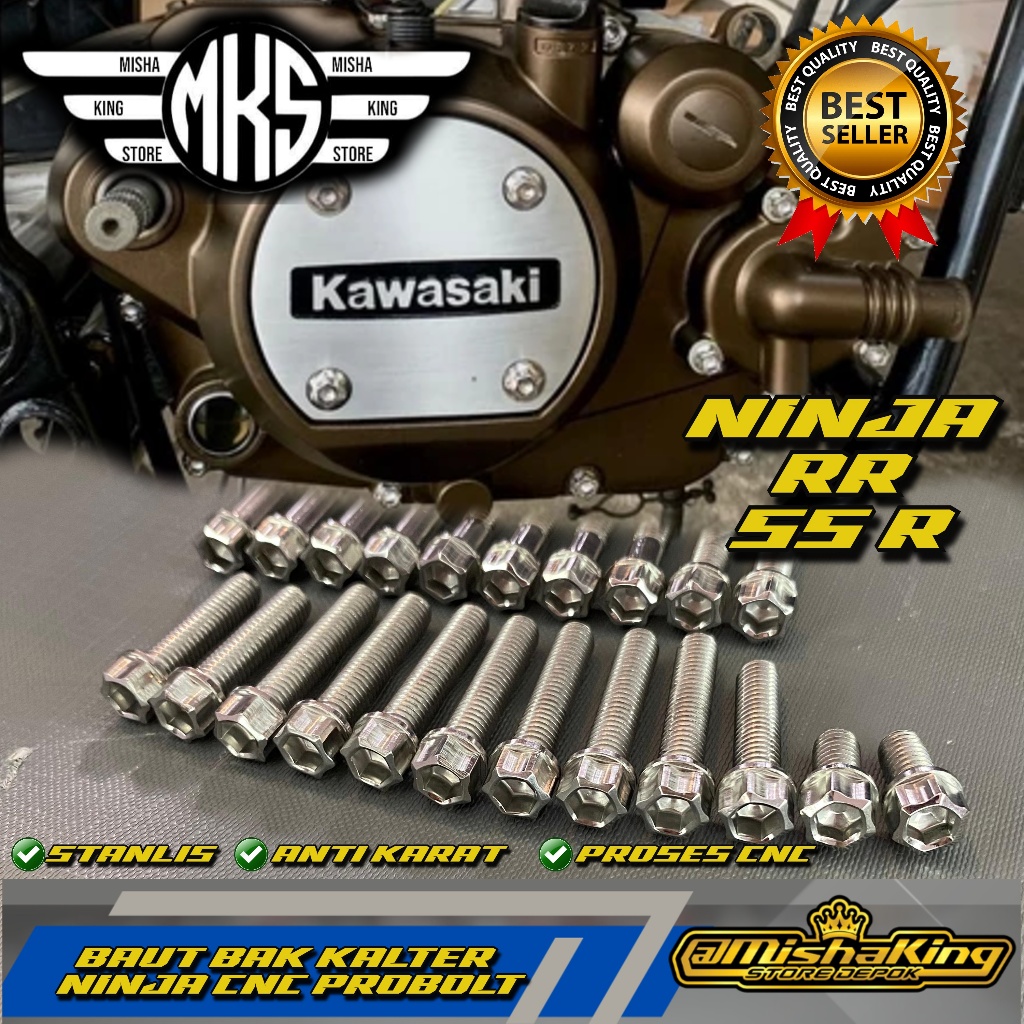 1 Set CNC Stainless Bolts 2 Keys Ninja R RR SS Bak Kalter Engine Cover ...