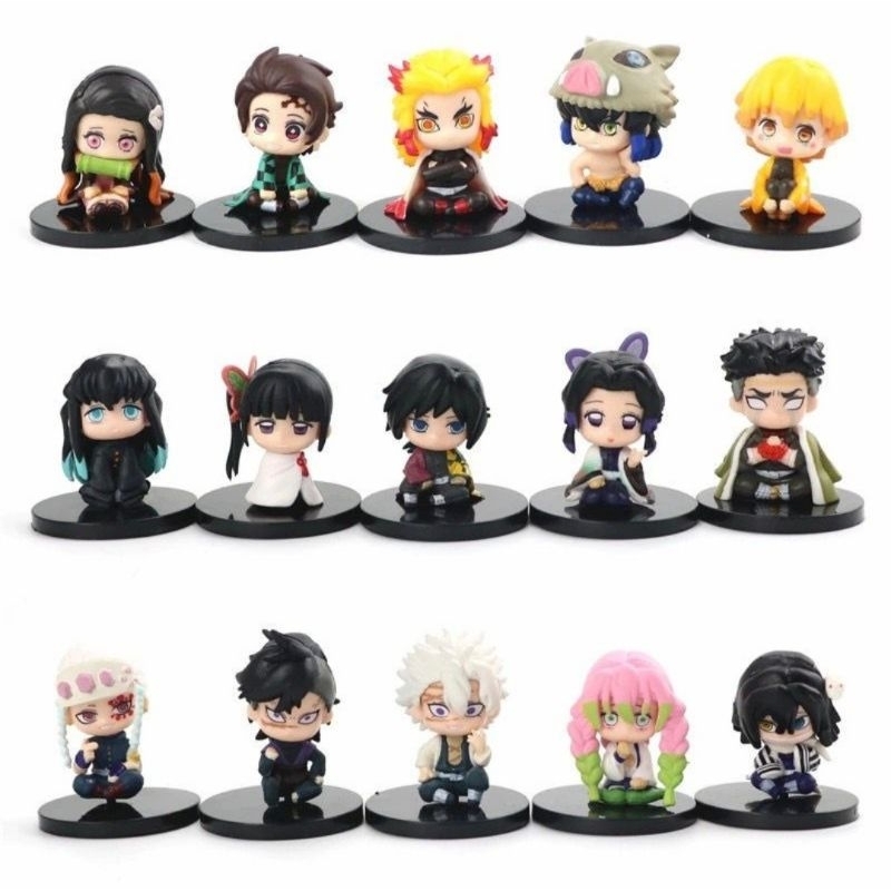 Kimetsu no yaiba demon slayer figure set 15 tanjiro nezuko zenitsu ...