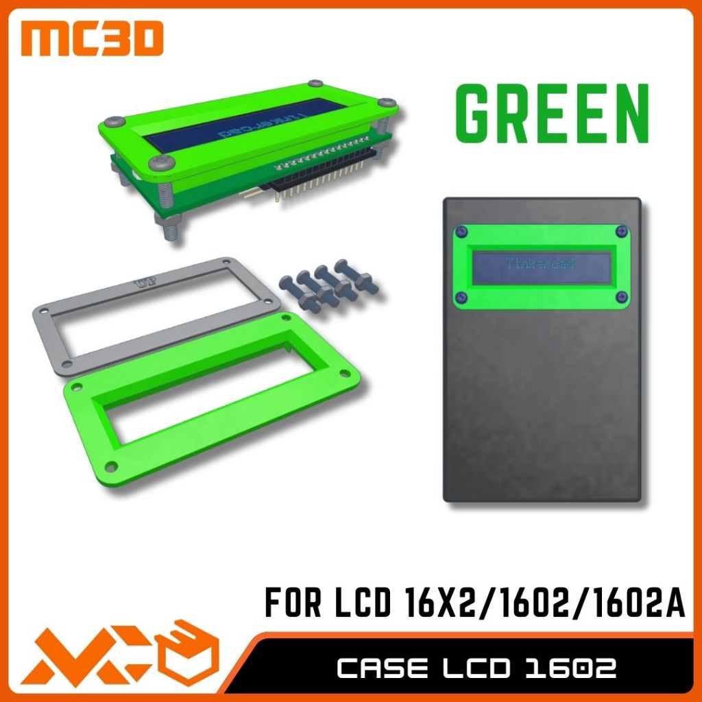 HIJAU 16X2 LCD CASE 16X2 3D LCD FRAME 16O2 BEZEL 1602A SOLID COMPLETE ...