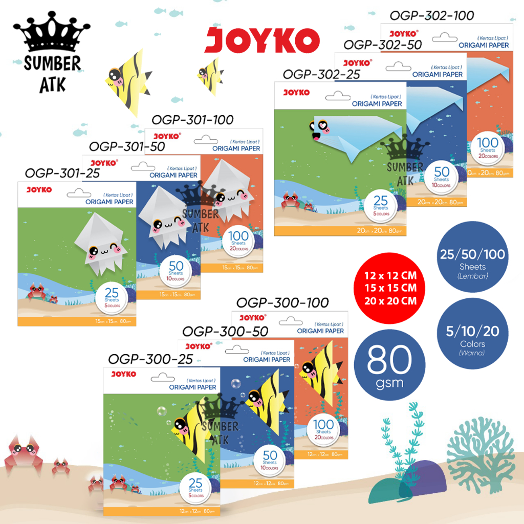 Origami Paper Joyko Art Folding Paper OGP-300 12 cm OGP-301 15 cm OGP ...