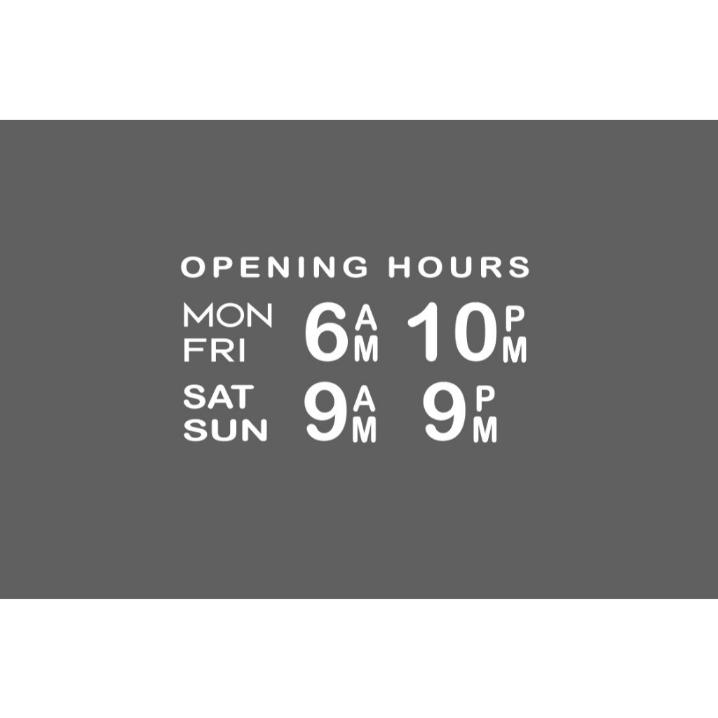 Open Hours Sticker glass door Cafe Office Resto Open Clock Sticker type ...