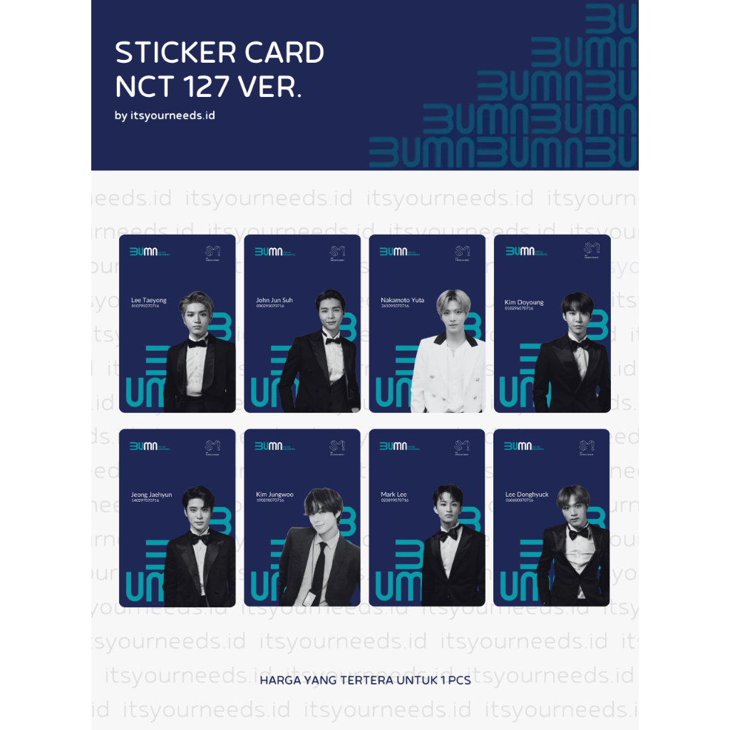 Sticker CARD - SKIN CARD NCT 127 VER BUMN ID CARD | Shopee Philippines