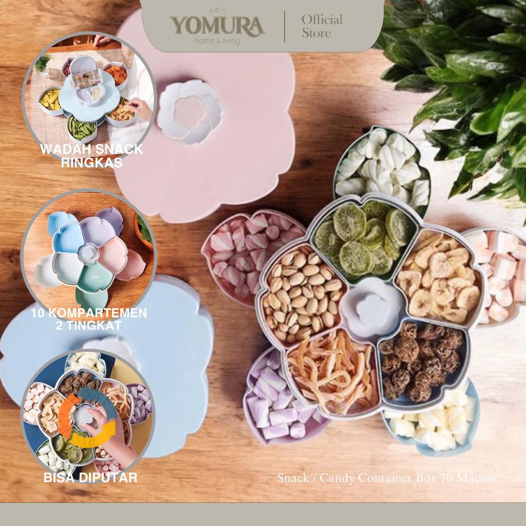 YOMURA Snack Container 10 Kinds 2 Tier Flower/ Candy Box Snack ...