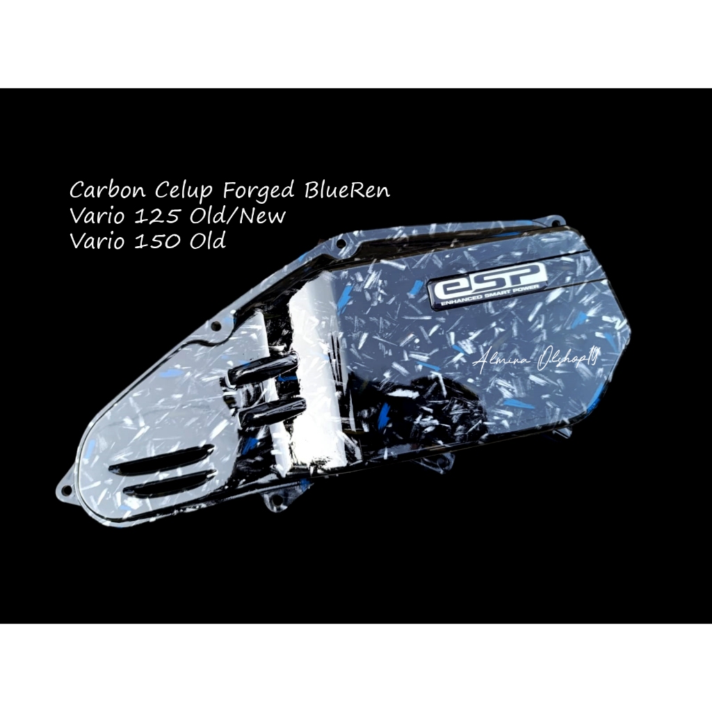 HITAM Slim CARBON FILTER BOX LID COVER FORGED BLUEREN HONDA VARIO 125 ...