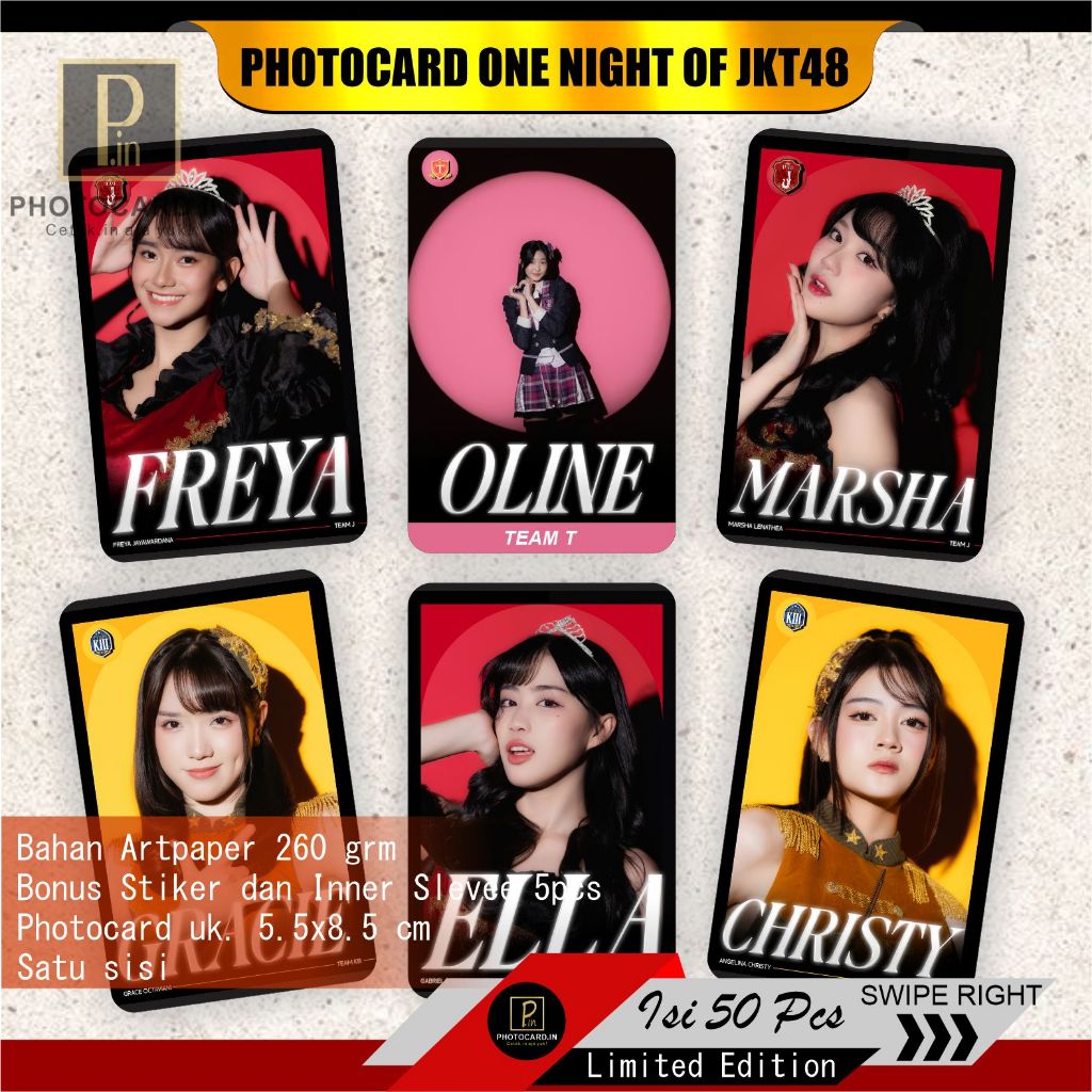 Photocard JKT48 Edition One Night of JKT48 Contents 50pcs (Free Sticker ...