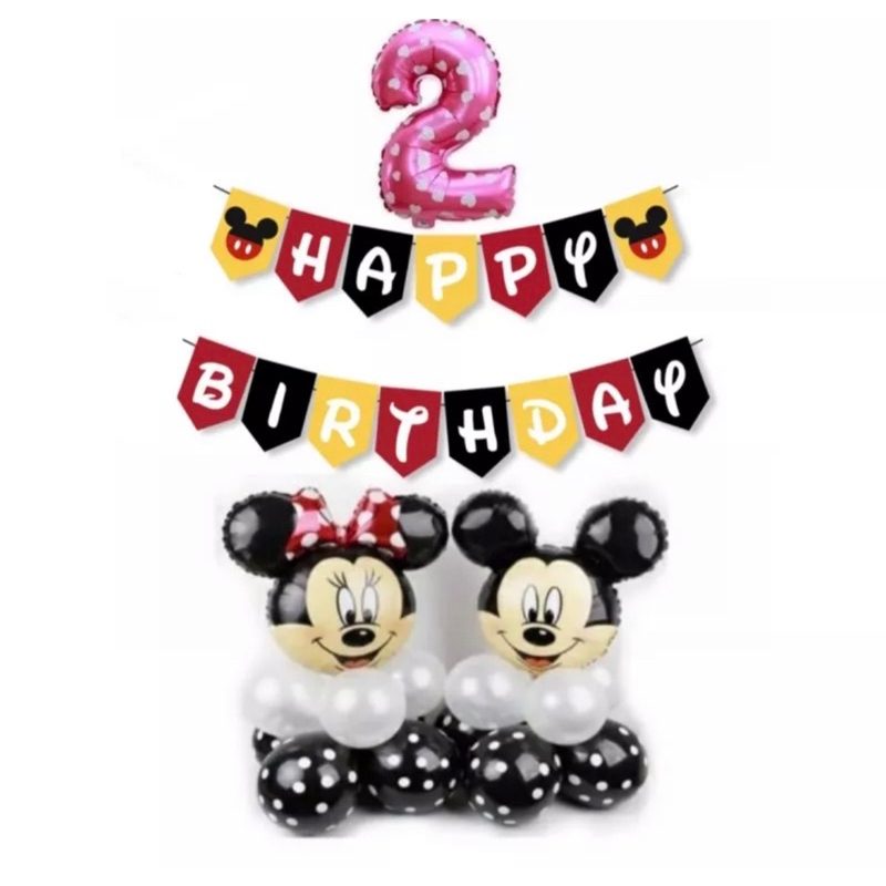 Micky mouse happy birthday flag banner/mini mouse/birthday banner ...