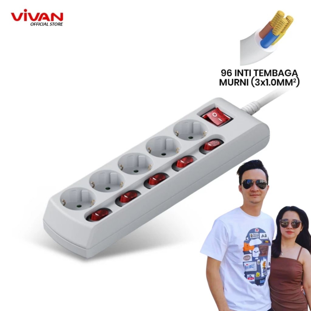 Vivan X CeceFancy Safety Socket VPS-H007A | 5-slot Power Plug 1.6m ...