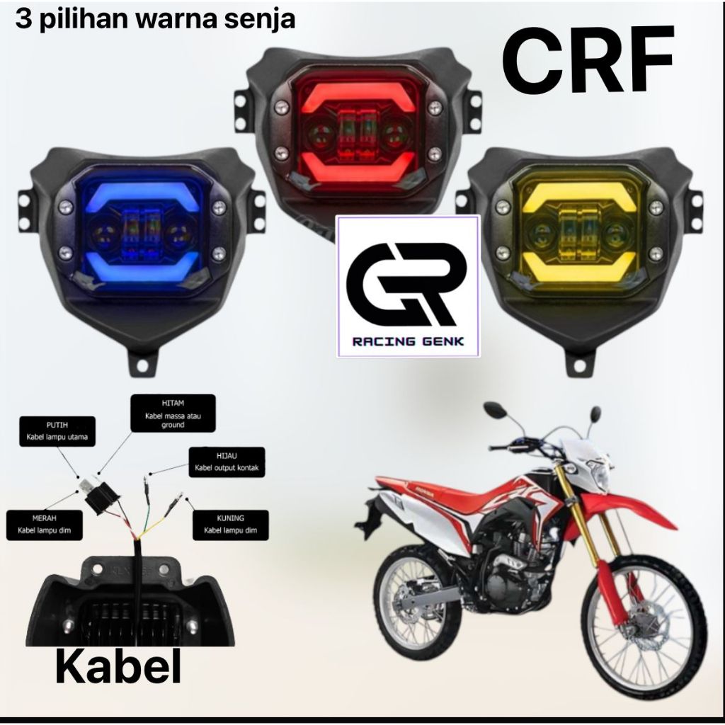 HITAM Racinggenk DAYMAKER CRF 150l LED Reflector Light/3-MODE LED ...