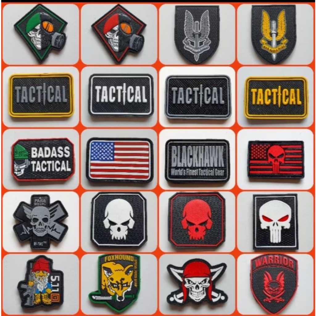 Bdu TACTICAL patch rubber skull logo rubber emblem accessories | Shopee ...
