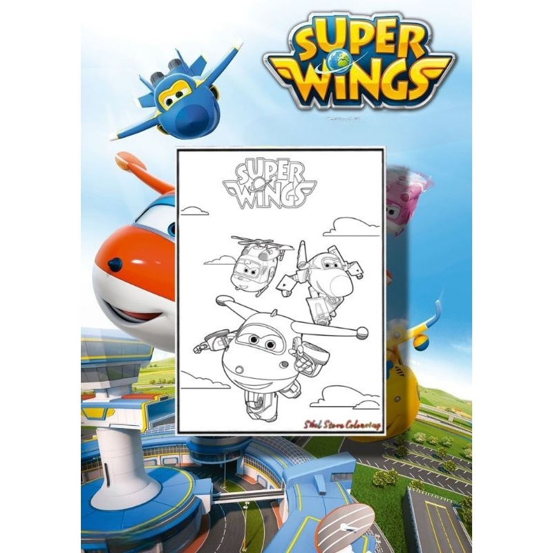 Super Wings V1 Children's Coloring Paper Coloring Sheet Drawing Paper ...