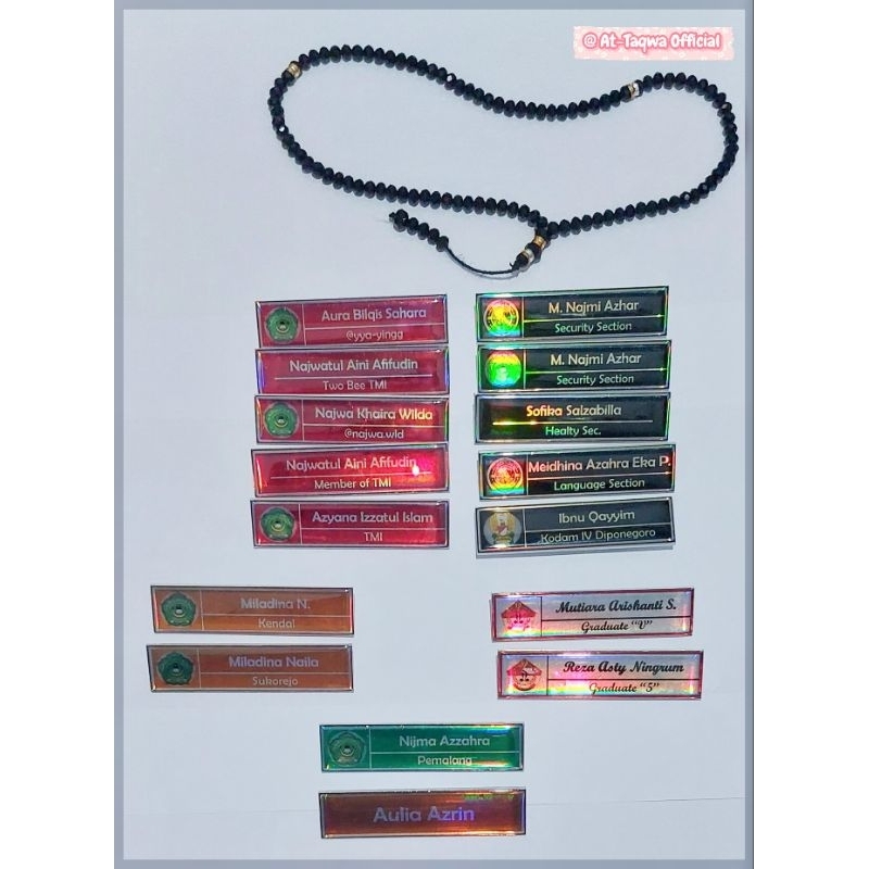 Chest NameTag / Santri Chest Nameplate / Student Nameplate / Teacher ...