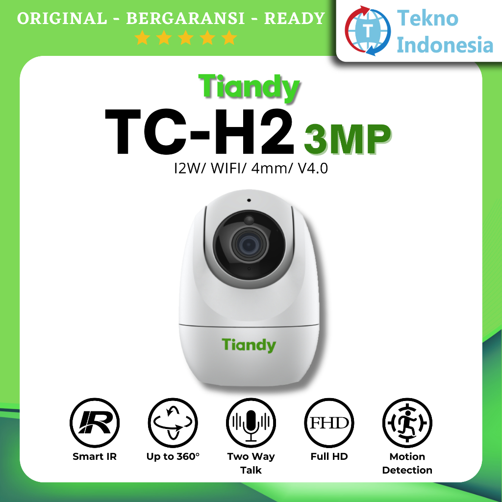 Tiandy Wifi TC-H2 3MP Fixed Color Maker Wfi PT Camera Cctv Wireless ...