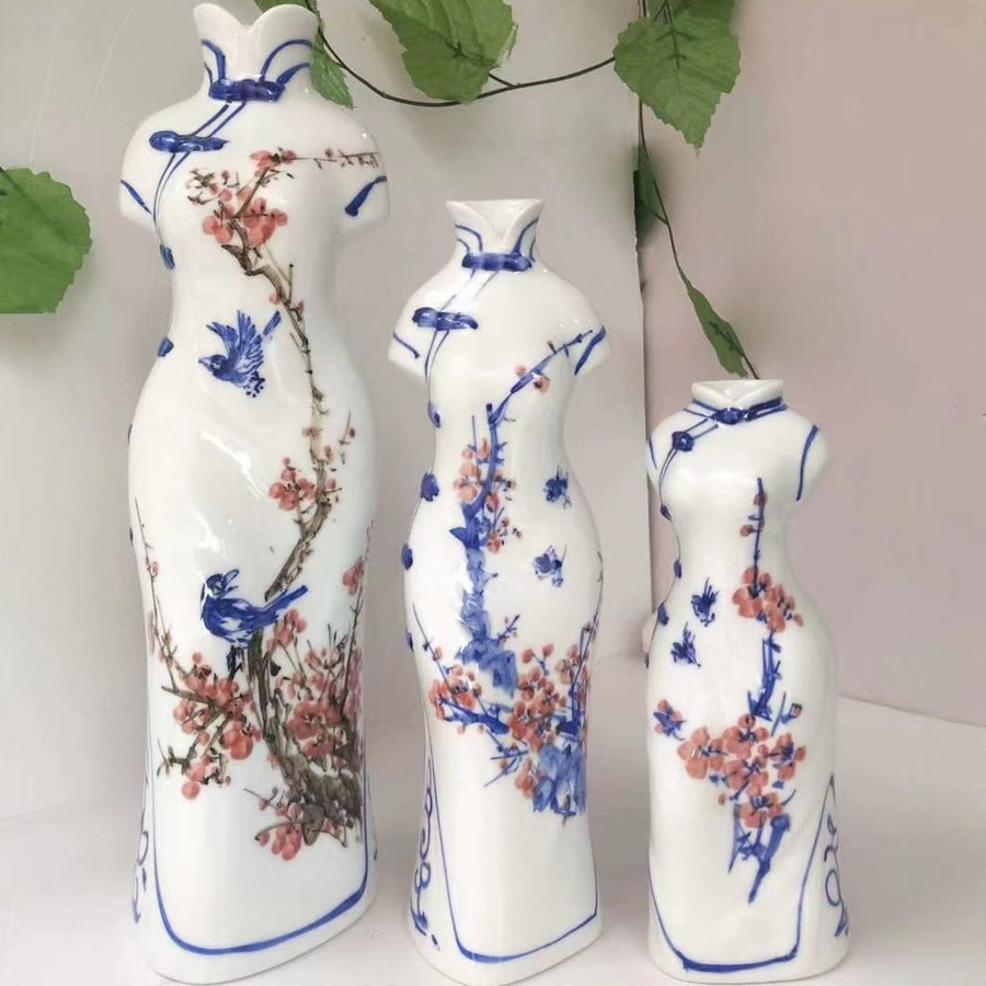 Table Display Chinese Lady Figurine / Cheongsam Chinoiserie Decorations ...