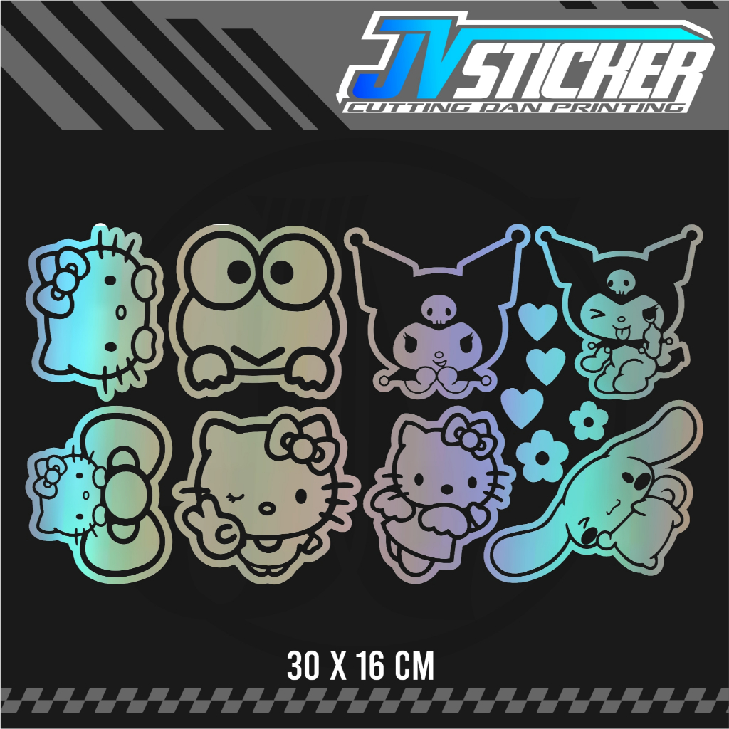 Hello kitty and friend cutting stickers, cute viral motorbike stickers ...