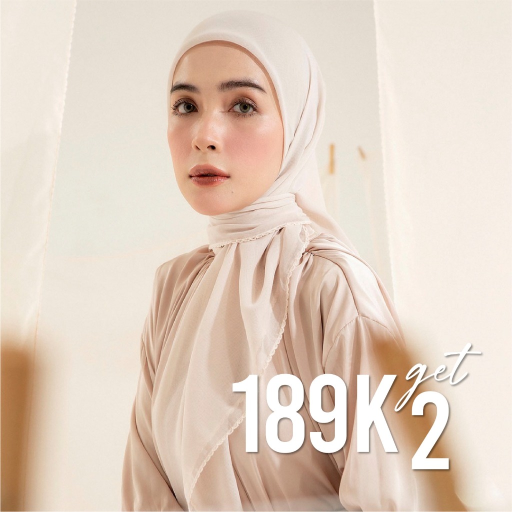 Lozy Hijab - 189k Get 2 Paris Embroidery Signature Square (Lozy X Hamidah Premium Rectangular ...
