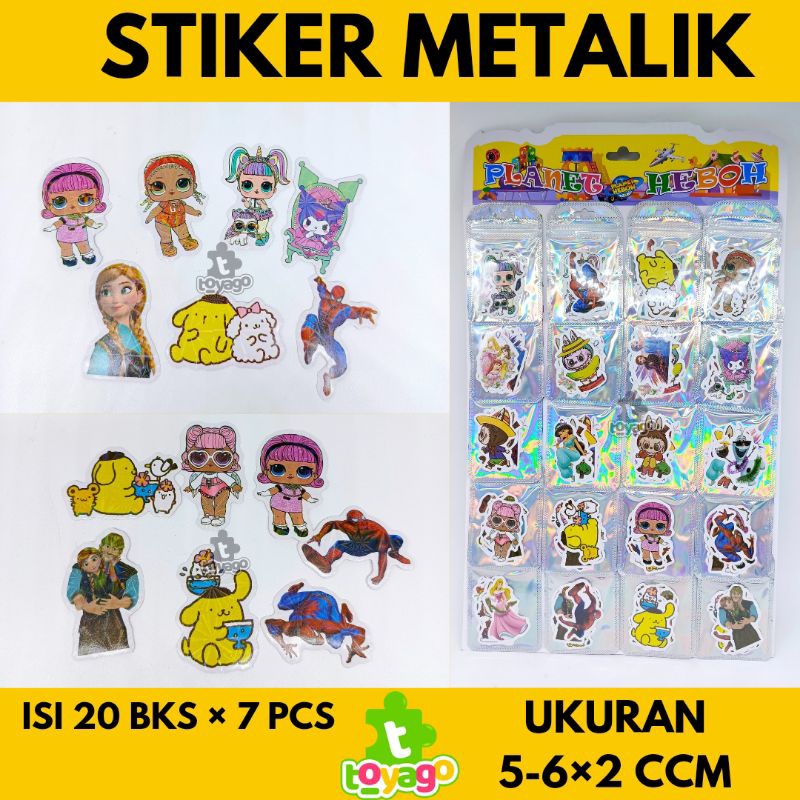 20 Bks character metallic stickers (Toyago toys metallic stickers ...