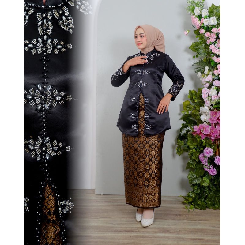 New Baju Kurung Melayu Sequin Rok Songket / Kebaya Melayu Belah Tengah ...