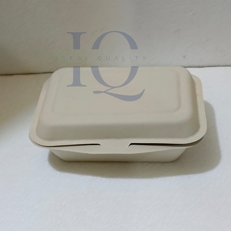 Bagasse Lunch Box, Food Box 600ml NATURAL AND WHITE Cane Fiber - ECO ...