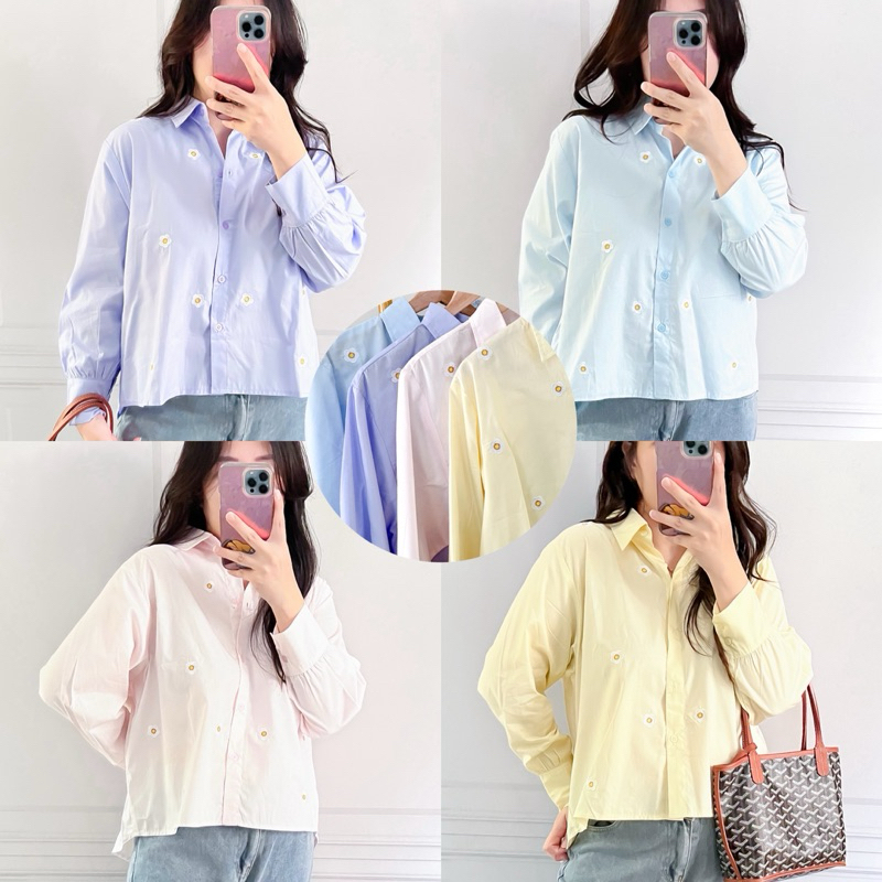 KATUN KEMEJA CLOSETLOVERS - WOMEN'S SHIRT CAROL FLOWERS CROP TOP PASTEL ...