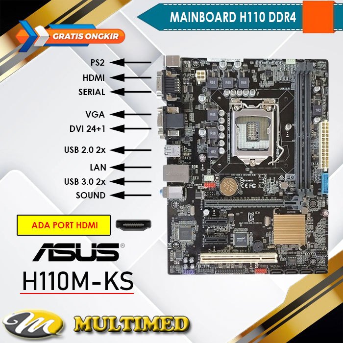 Mobo H110 Socket LGA 1151 DDR4 Motherboard For Gen 6 / Gen 7 | Shopee ...