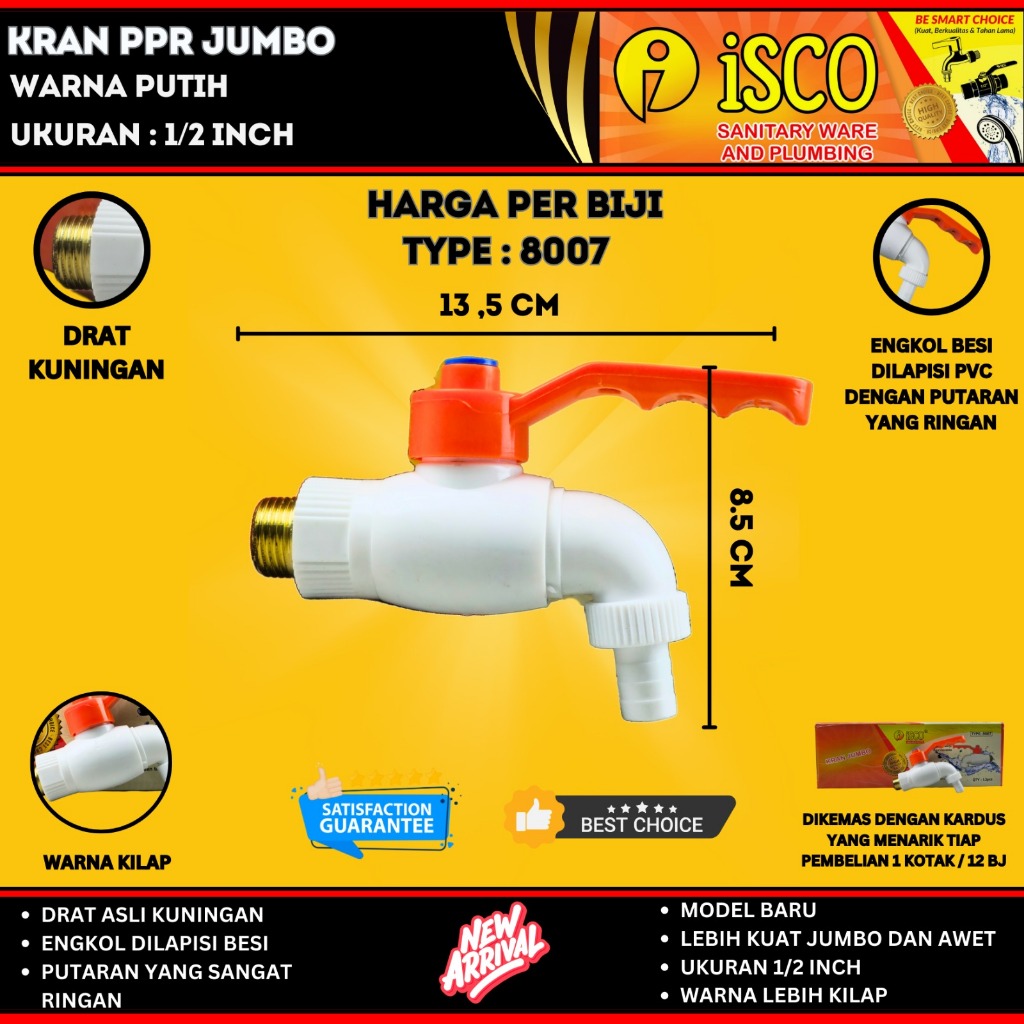 Faucet Jumbo PVC Faucet Water Faucet Wall Drat Brass Crank New ISCO ...