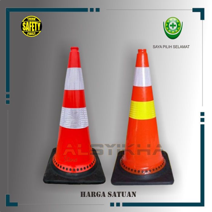 HITAM Safety Traffic Cone 75CM/black Rubber Base Traffic Cone | Shopee ...