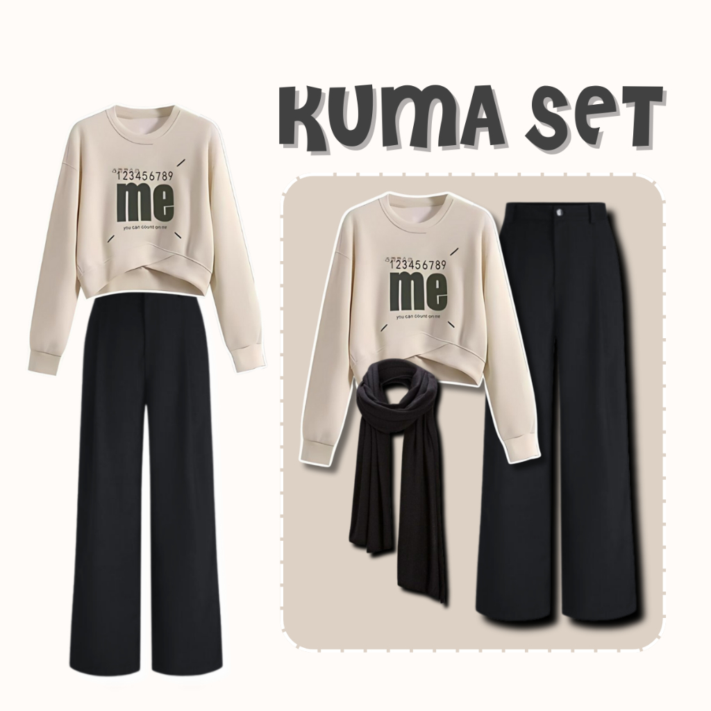 Rs - Kuma Set | Korean Casual Outfit, Jennie Knit, And Pashmina Jersey ...