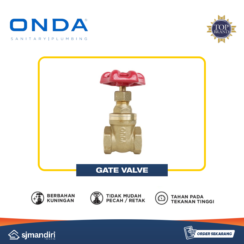 Onda Gate Valve 1/2" & 3/4" PAM Faucet Valve Stop Faucet Drat In Brass ...