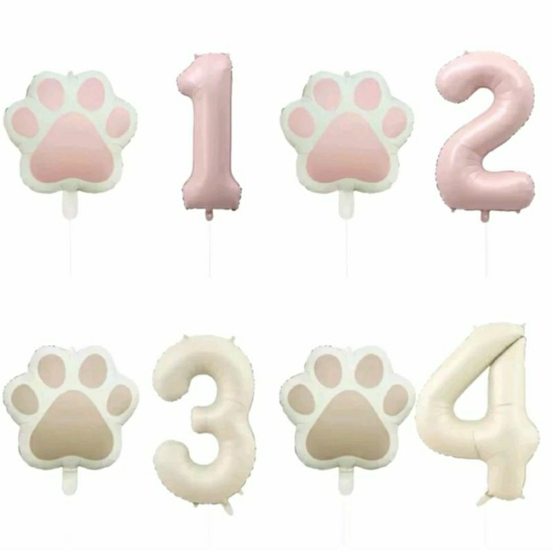 PAW MATTE NUMBER TELAPAK BALLOON 80cm | Shopee Philippines