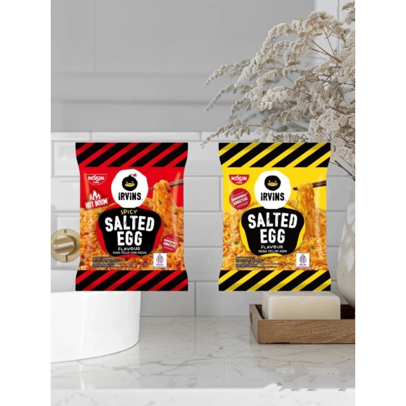 Nissin Irvins Instant Fried Noodle Spicy Salted Egg 117G | Shopee Philippines