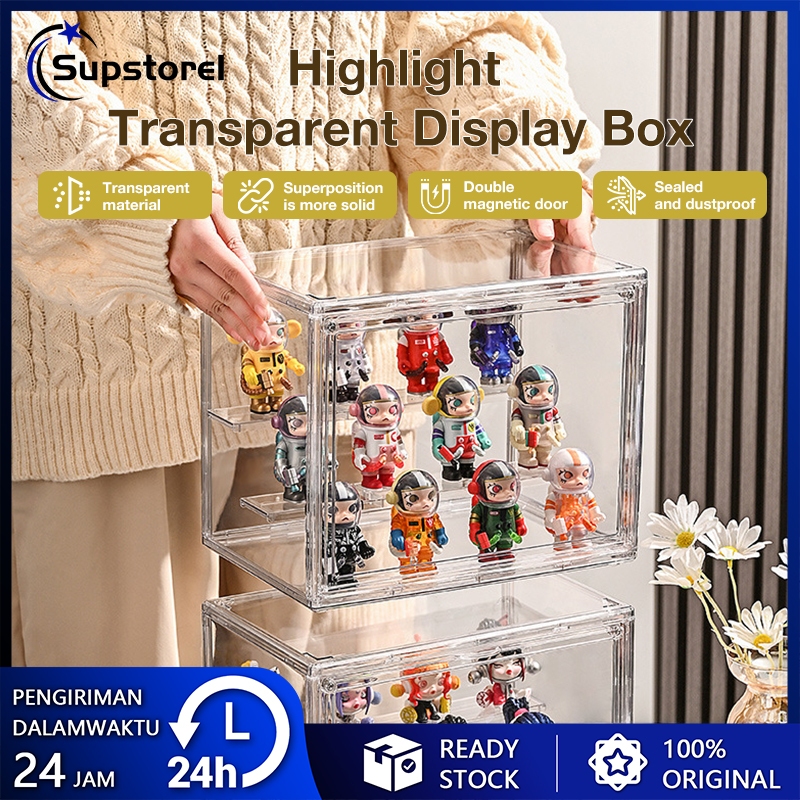Transparent Storage Display Box Acrylic Display Box 2 Tier Ladder ...