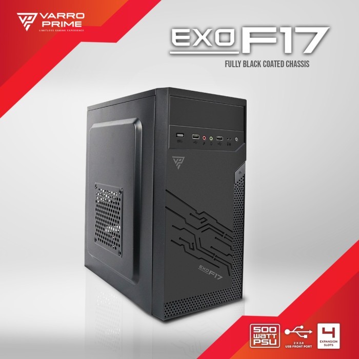 Pc Case Varro Prime Micro atx EXO F17 with PSU 500W Computer Casing ...